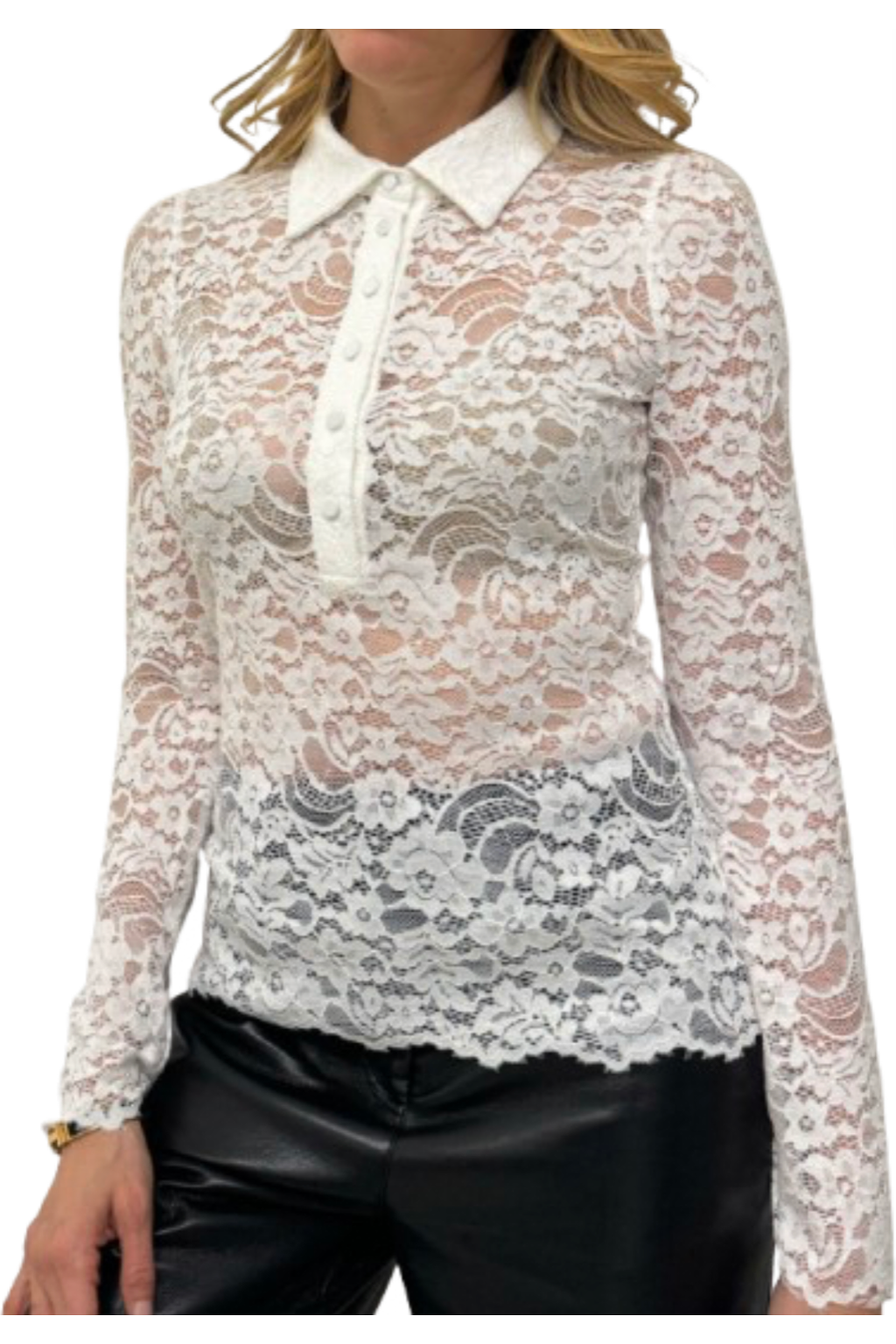Dominique Lace Top, White – Monkee's of Wilmington